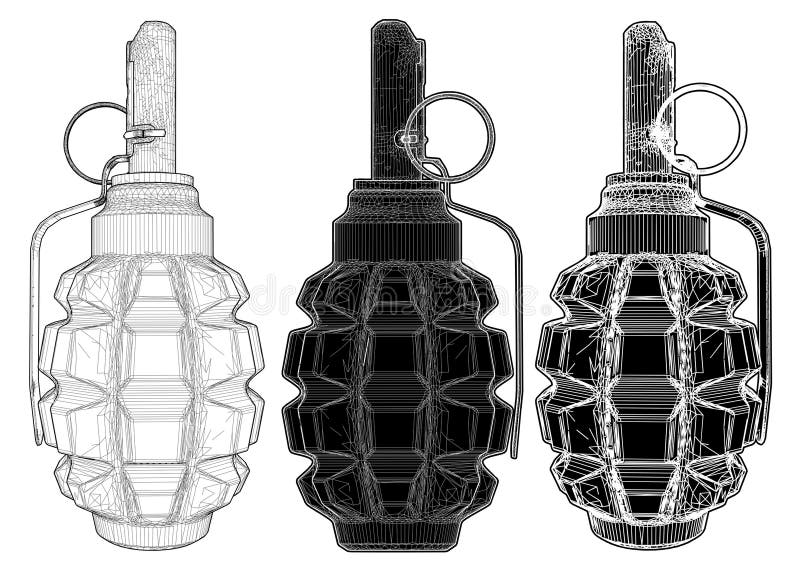 Hand Grenade Bomba Vector. Illustration Isolated on White. Stock Vector ...