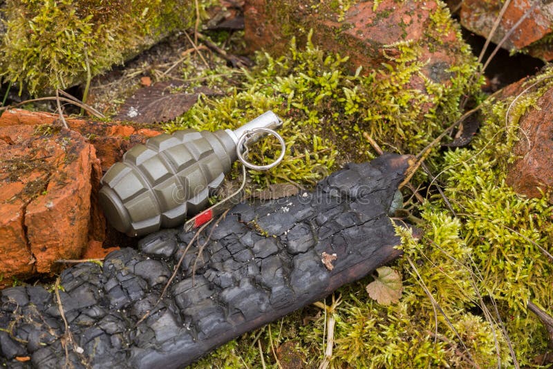Hand Grenade Lying on the Stones Stock Image - Image of kinds, grenades ...