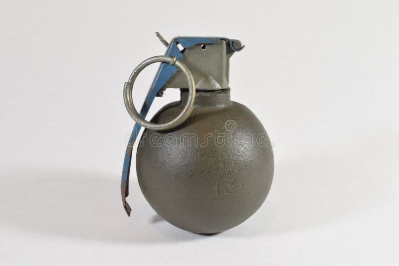 Hand Grenade Weapon of War, Isolated on White Stock Image - Image of ...