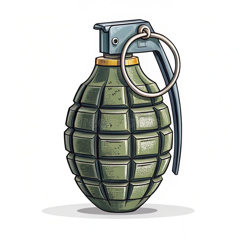 Hand Grenade Vector Illustration Isolated on White Background Stock ...