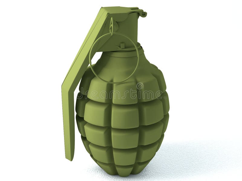 Hand grenade on white stock illustration. Illustration of colors ...