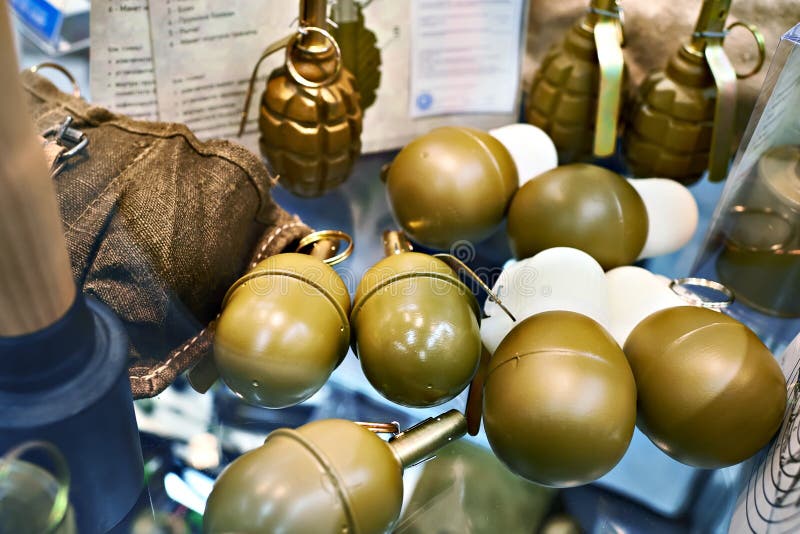 Hand Grenades,on Display at Militalia in Milan, Italy Editorial Stock ...