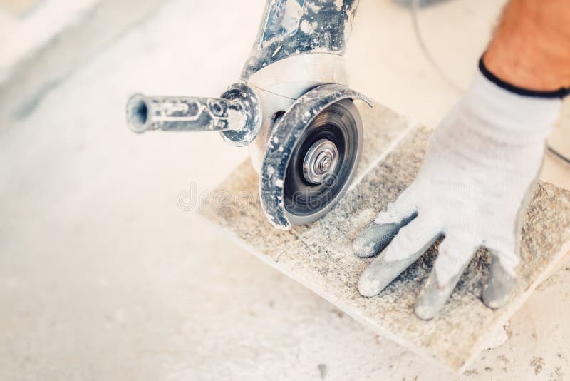 Cutting Granite Countertops Stock Photo - Image of home, countertops ...