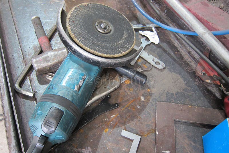 Hand grinding stock photo. Image of lathclamp, caution - 61208330