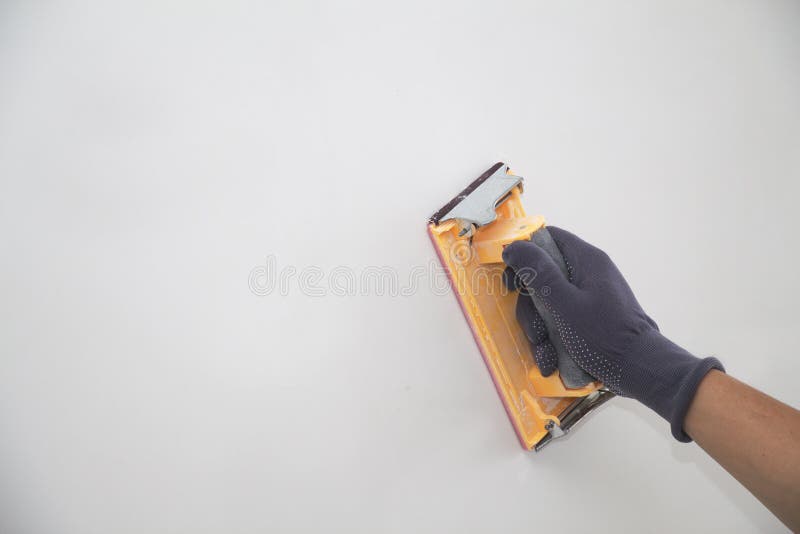 Hand Grinding Wall with Sandpaper Stock Photo - Image of grind ...