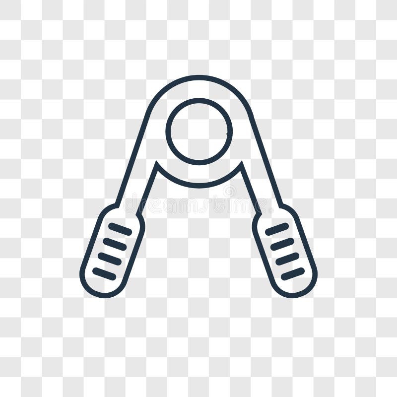Hand Grip Concept Vector Linear Icon Isolated on Transparent Background ...