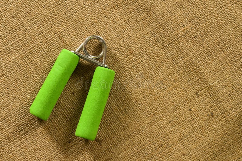 Hand Grip Equipment for Exercise Placed on the Floor of a Hemp Sack ...