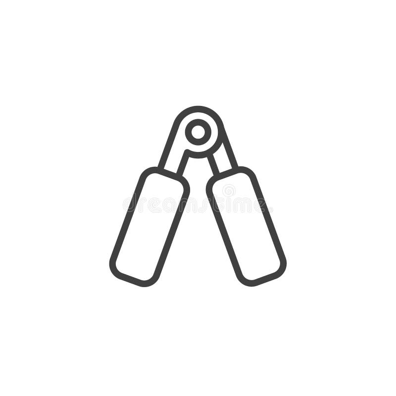 Hand Grip Exerciser Line Icon Stock Vector - Illustration of editable ...
