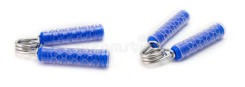 Hand Grip, Hand Exercises Isolated on White Background, Blue Han Stock ...