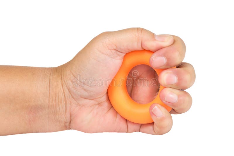 Hand with Grip Ring Rubber Exerciser Finger Stock Image - Image of ...