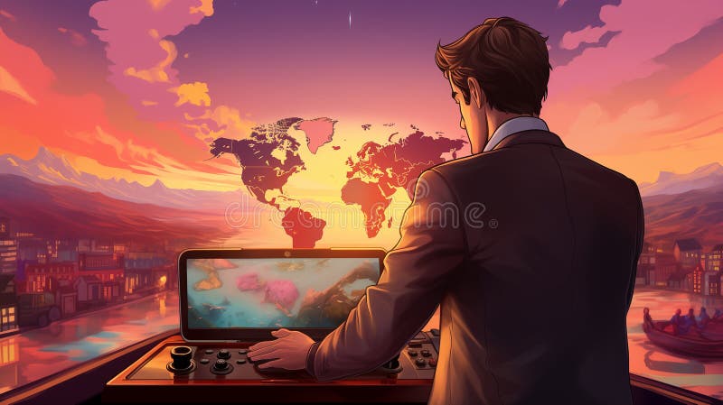 Digital Painting of a Hand Gripping a Gaming Controller Notion of Man ...