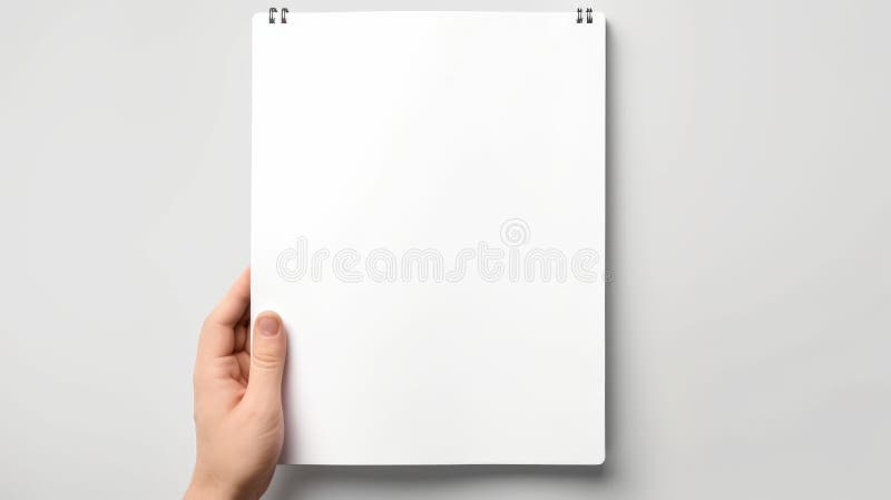 A Hand Grips a Blank White Notepad, Ready for Notes or Sketches ...