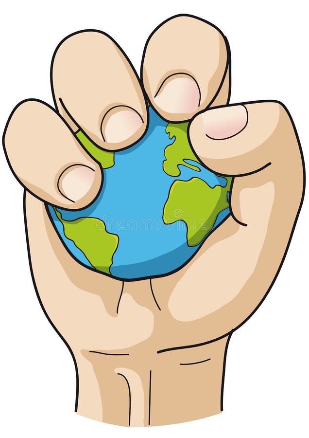 Hand grips the world stock vector. Illustration of grips - 50819943