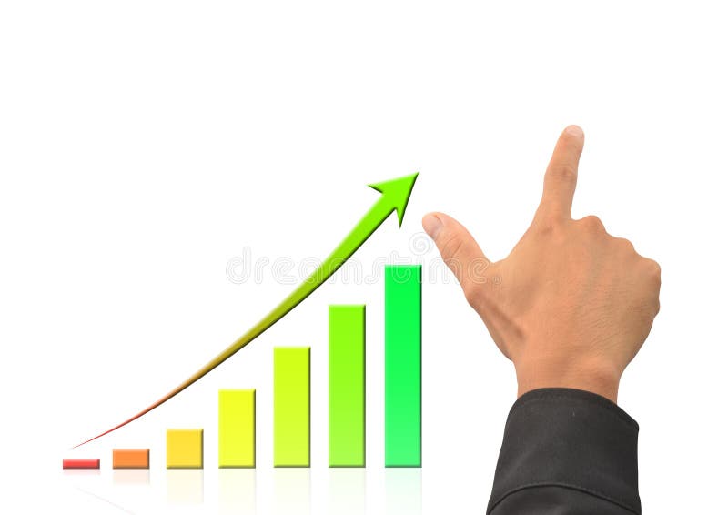 Hand and Growing Bussiness Graph Stock Photo - Image of finance ...