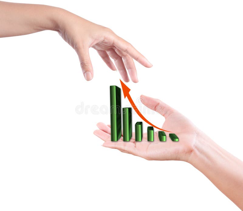 Hand with growing graph stock photo. Image of exchange - 22068968