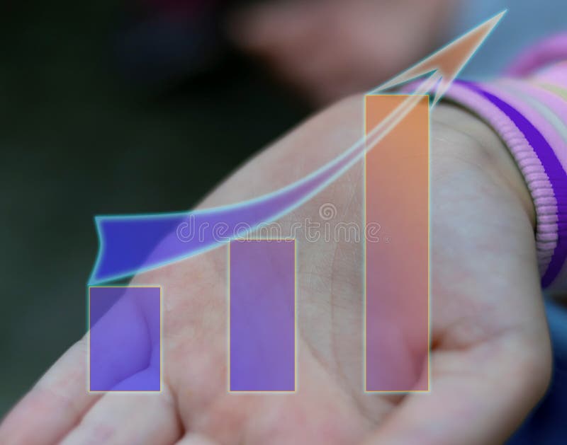 Hand with Growth Chart of Business or Finance Stock Illustration ...