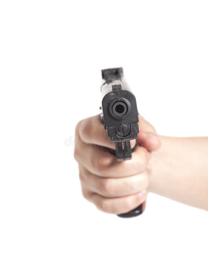 Hand with gun isolated stock image. Image of murderer - 66991721