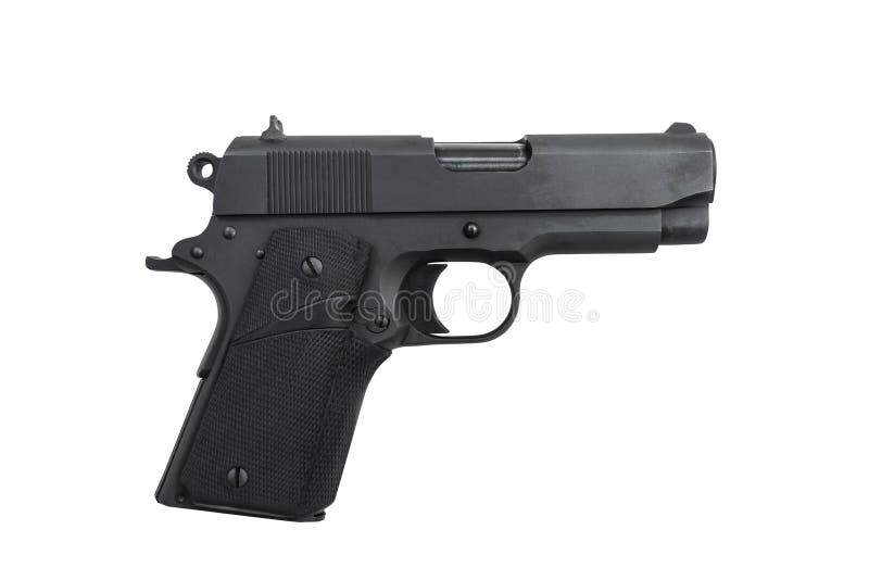 Hand Gun Isolated on White stock photo. Image of semi - 224736728