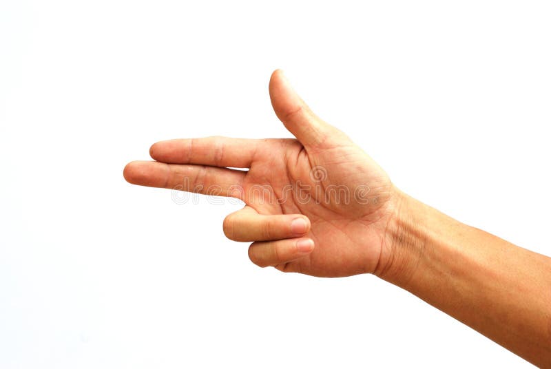 Hand Man Make Signal Gun Isolated Stock Photos - Free & Royalty-Free ...