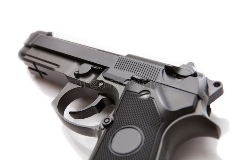 Hand Gun with No Logos or Serial Numbers - Close Up Studio Shot on ...