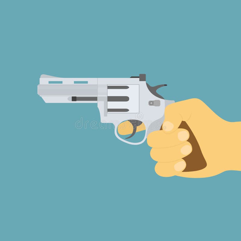Hand with gun stock vector. Illustration of defense, fingers - 44327544