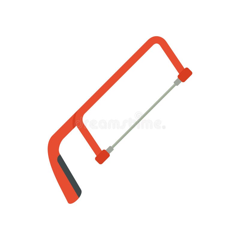 Hand Hacksaw Icon Flat Isolated Vector Stock Vector - Illustration of ...
