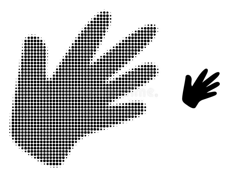 Hand Halftone Dotted Icon stock vector. Illustration of gesture - 219314043