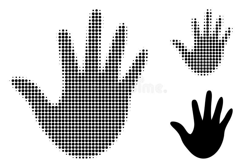 Hand Halftone Dotted Icon stock vector. Illustration of hand - 139462270