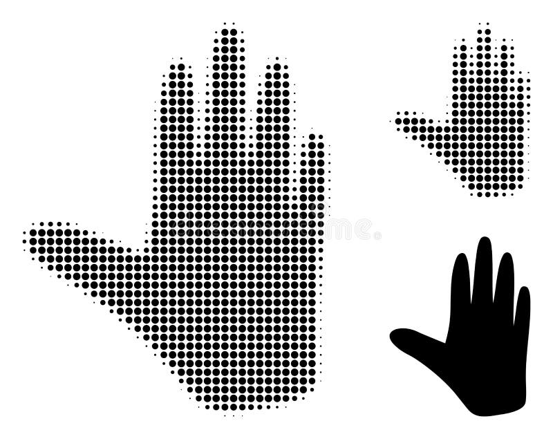 Hand Halftone Dotted Icon stock vector. Illustration of hand - 139462270
