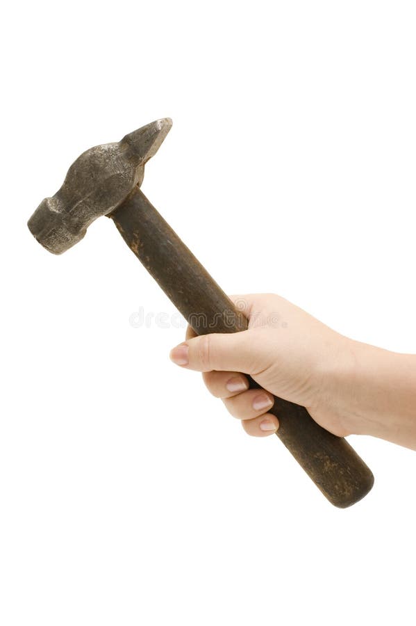 Hand with hammer stock photo. Image of handle, caucasian - 12570072