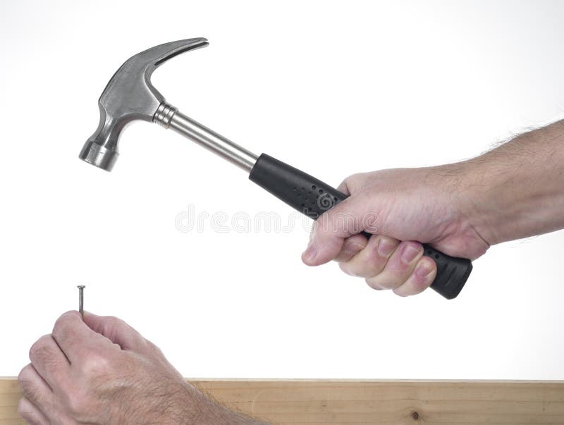 Hit Hitting Hammer Hand Nail Head Stock Photo - Image of head, swing ...