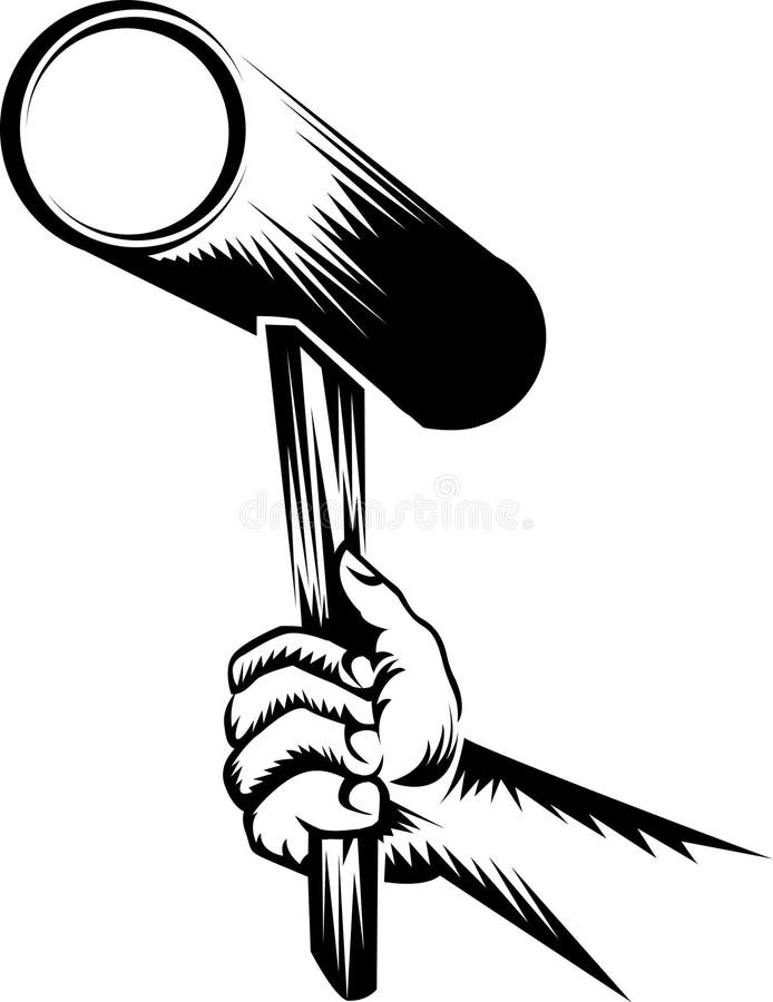 Hand with hammer stock vector. Illustration of muscular - 91103234