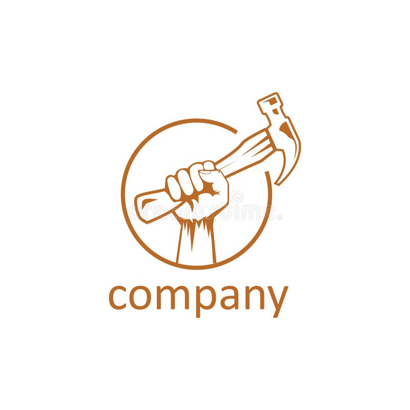 Hand and Hammer Logo Design Template Stock Vector - Illustration of ...