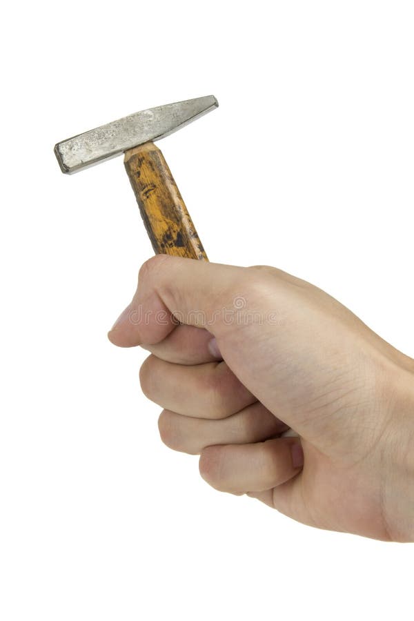 Carpenters Hand and Hammer. Stock Photo - Image of closeup, hand: 1805198
