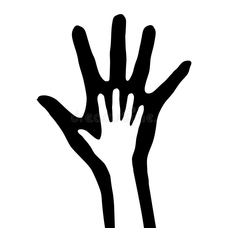 Open Palm Hand Outline Flat Icon on White Stock Vector - Illustration ...