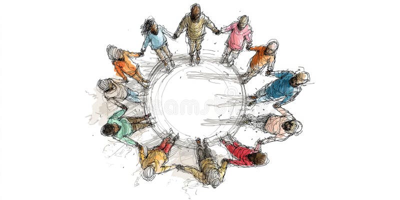 Hand-in-hand in a Circular Pattern Around the World Holding Hands ...