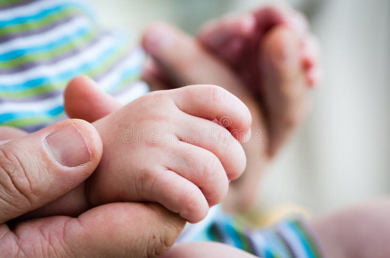 Hand in Hand - Father and Baby Stock Image - Image of human, innocence ...