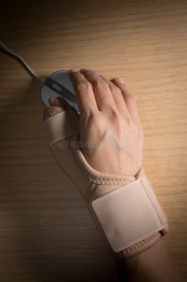Hand with Hand-support and Mouse. Stock Image - Image of electronic ...