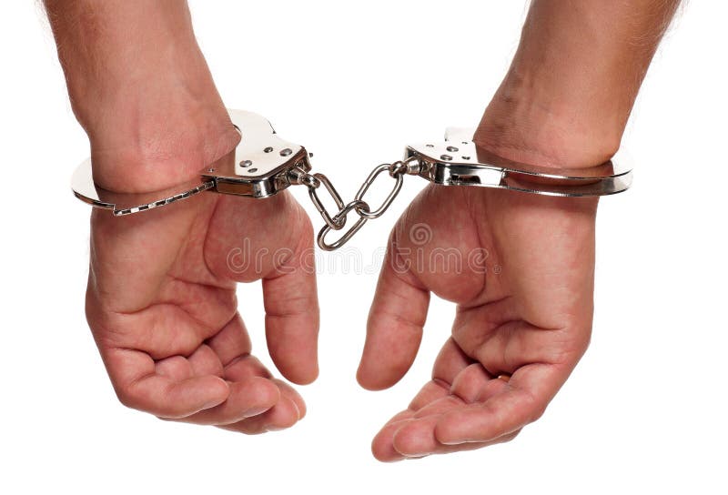 Hand with handcuffs stock image. Image of crime, male - 27008607