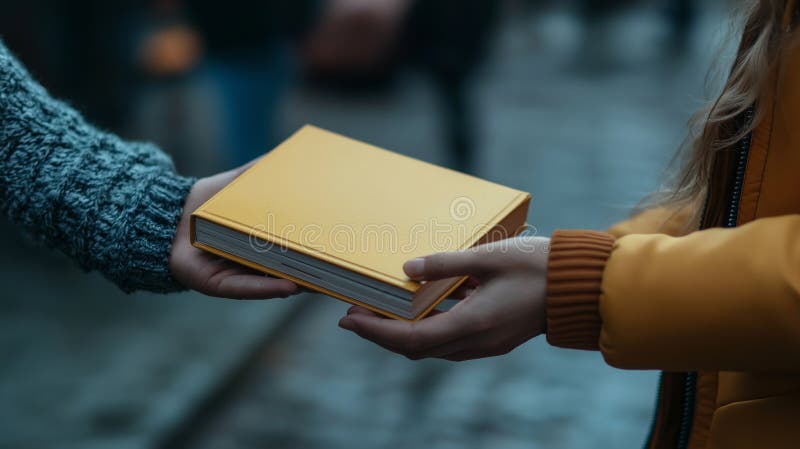 Hand Handing Over a Community Guidebook To a Migrant, Symbolizing the ...
