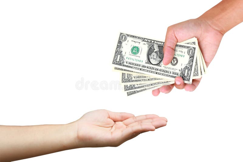 Handing over the money stock image. Image of hundred - 26083943