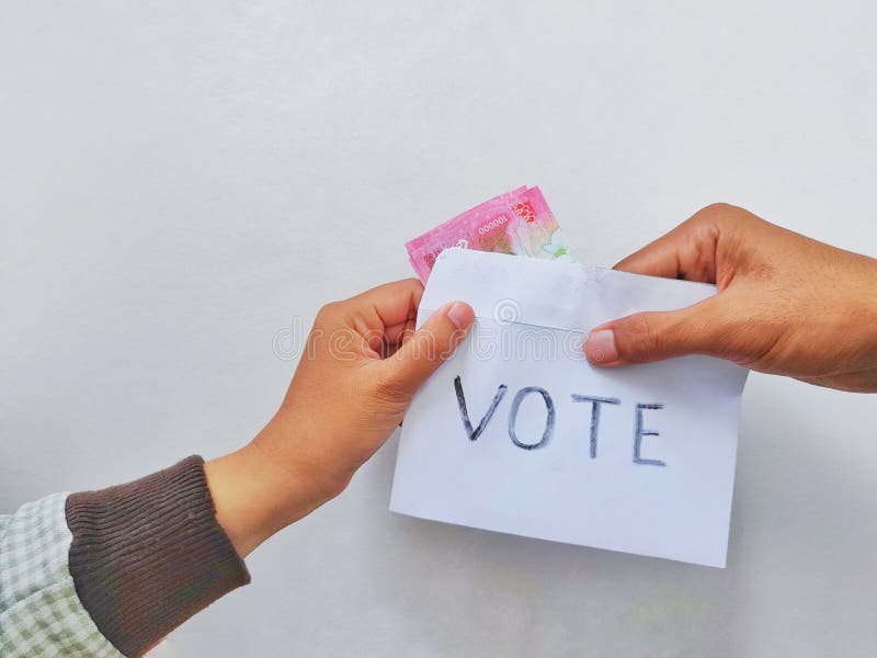 The Hand that is Handing Over a White Envelope Containing 100,000 ...