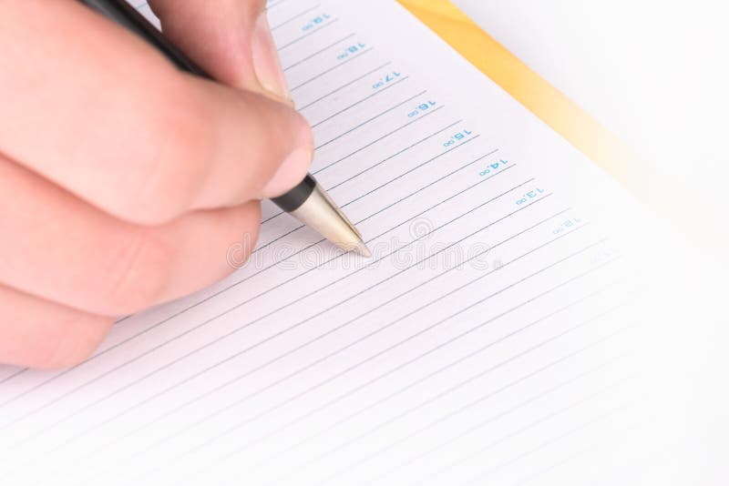 Hand with the Handle, daily Log, Document Stock Photo - Image of paper ...