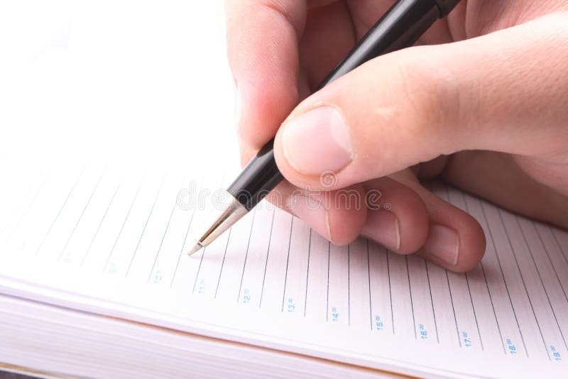 Hand with the Handle, daily Log, Document Stock Image - Image of ...