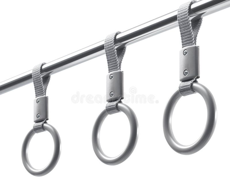 Hand Handle Loop in the Subway. Isolated on White Background Stock ...
