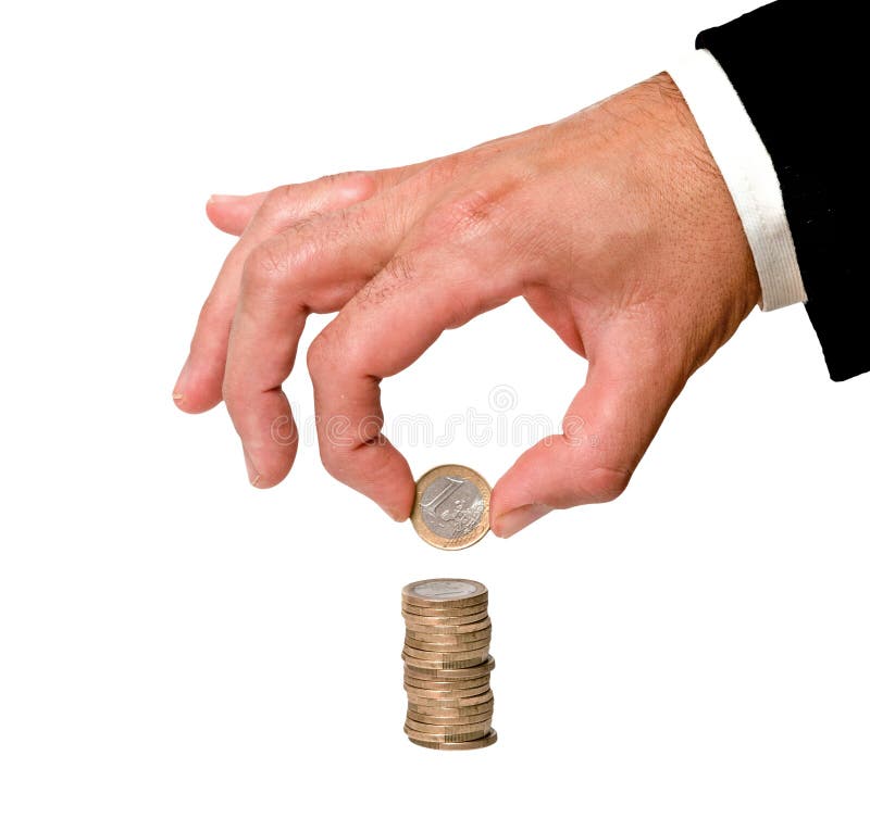Hand handling euro coins stock photo. Image of coin, euro - 12241772