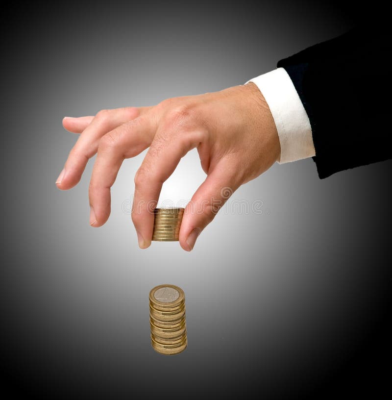 Hand handling euro coins stock image. Image of currency - 16495131