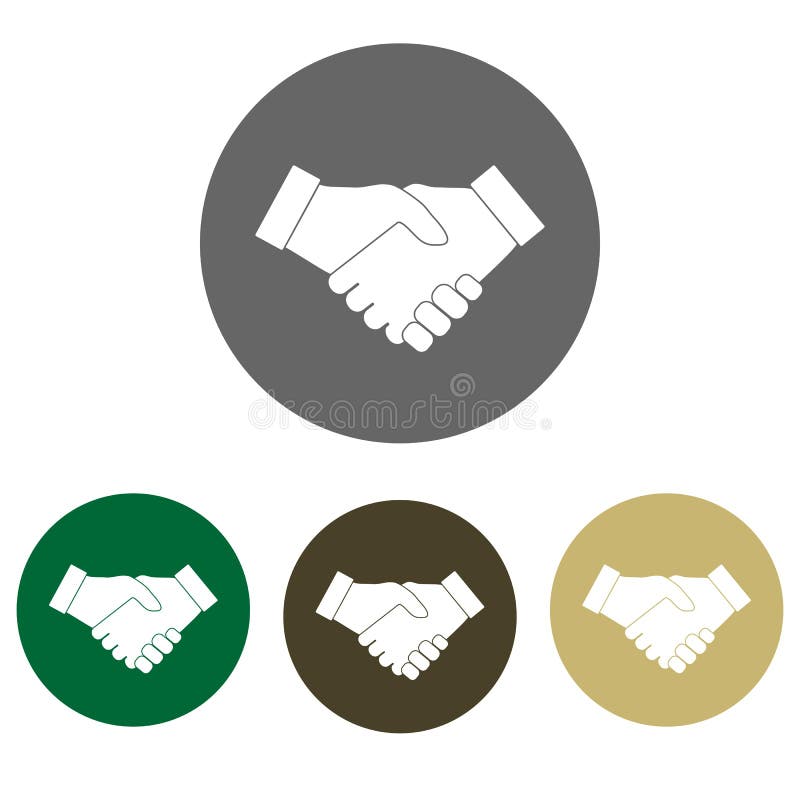 Hand, Handshake Icon Set. Vector Illustration, Flat Design. Stock ...