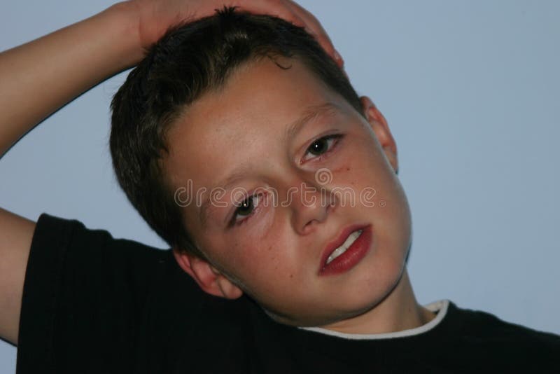 Hand on head stock image. Image of teenage, expression, child - 52625