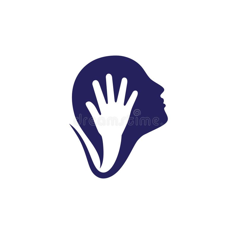 Hand Head Logo Design Illustration Stock Illustration - Illustration of ...